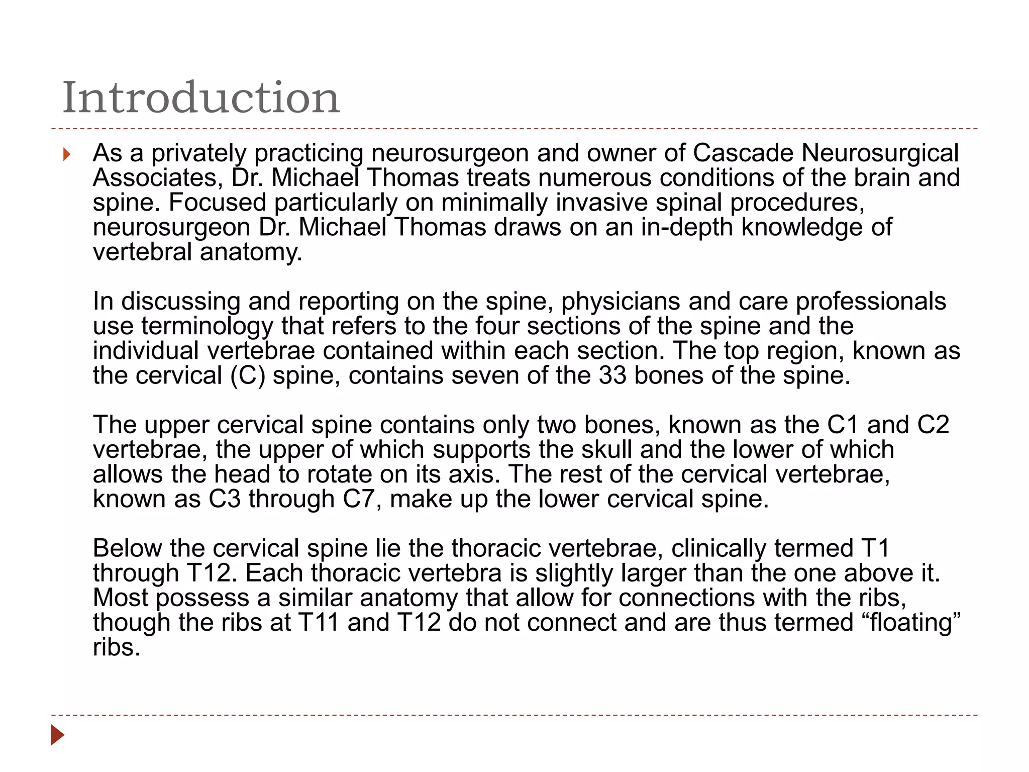 Anatomy and Terminology of the Spine | PPTX