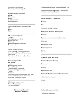 Anatomy, Biochemistry Mnemonics | PDF