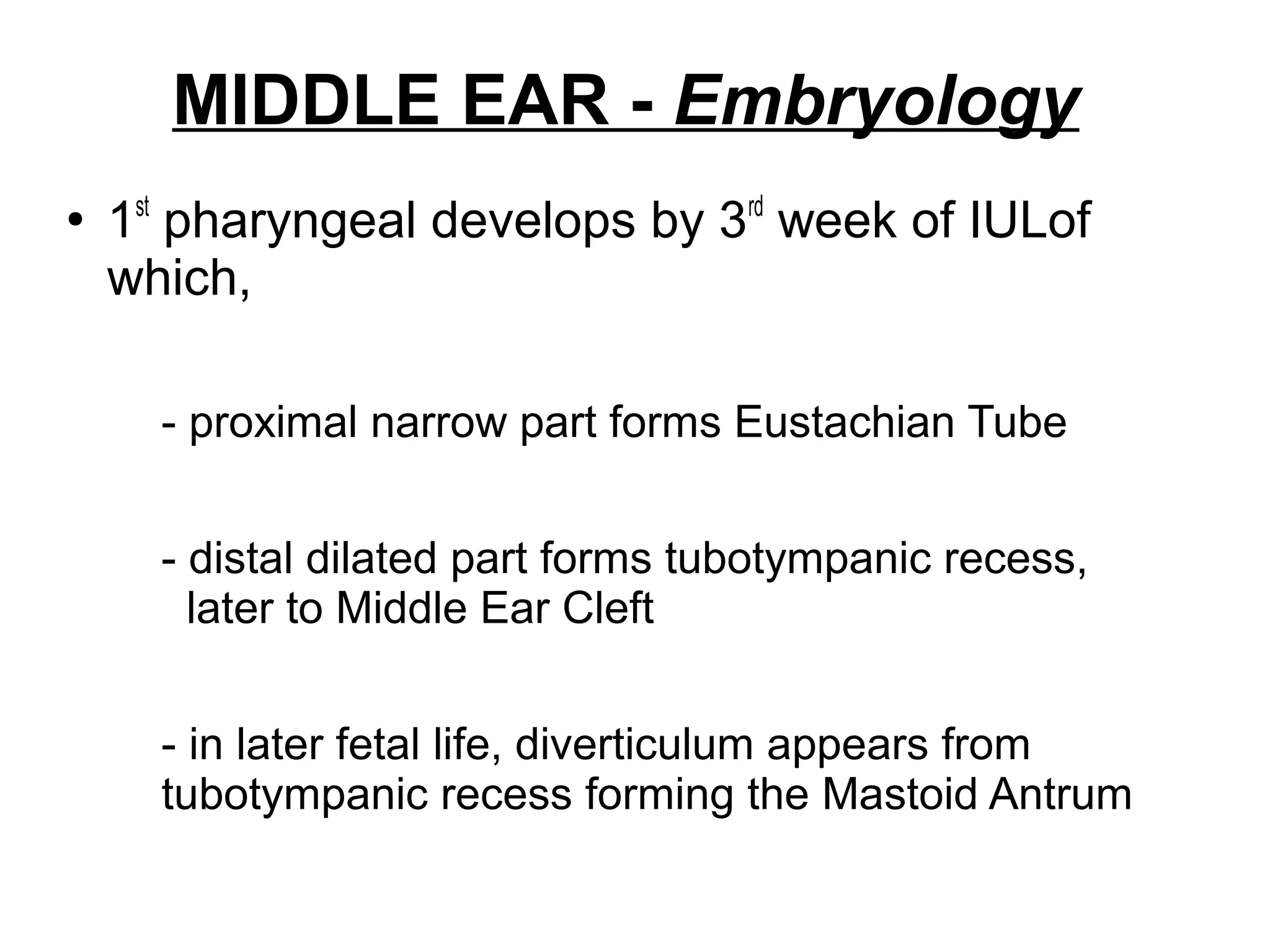 Anatomy & embryology ext ear & middle ear | ODP
