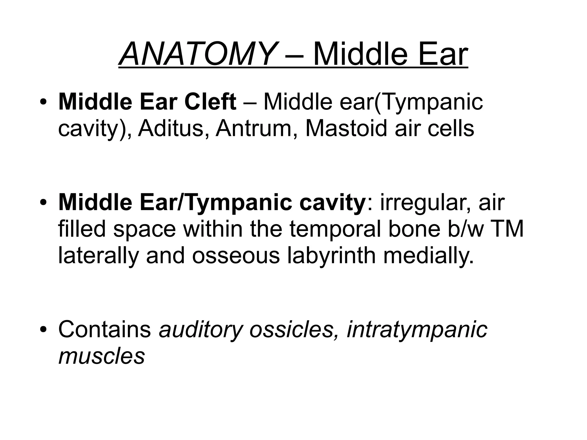 Anatomy & embryology ext ear & middle ear | ODP | Death, Injury, or ...