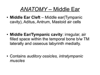 Anatomy & embryology ext ear & middle ear | ODP