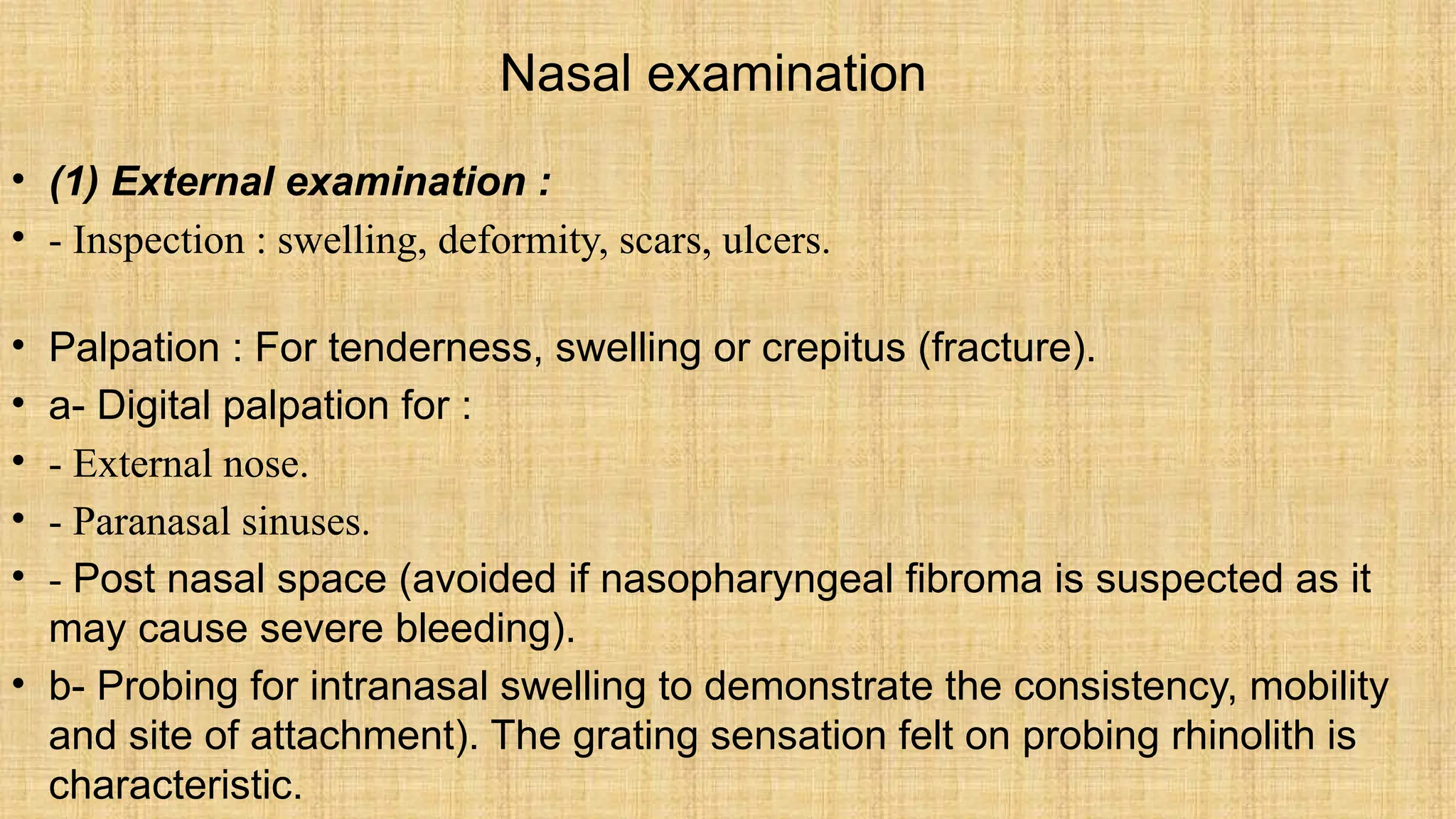 anatomy, examination of the nose for undergraduates.pptx