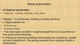 anatomy, examination of the nose for undergraduates.pptx