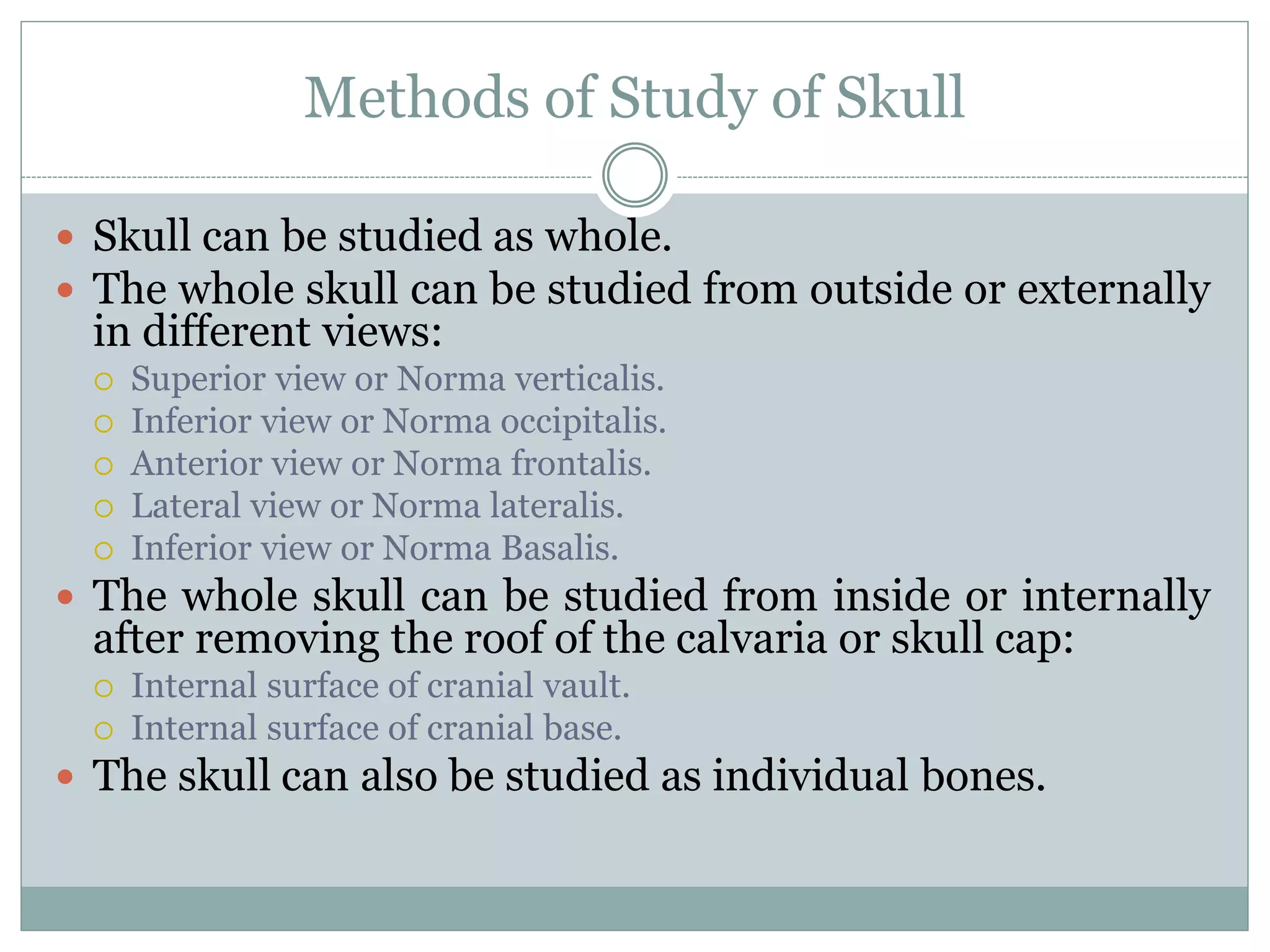 Anatomy head and neck (norma verticalis) | PDF
