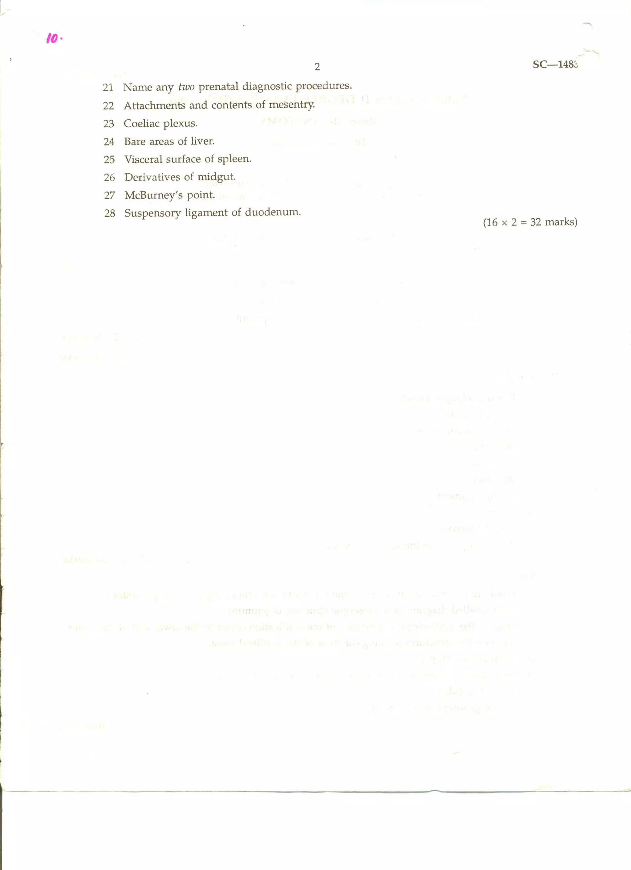 Anatomy mbbs rguhs qp1999 to 2001 m old paper | PDF