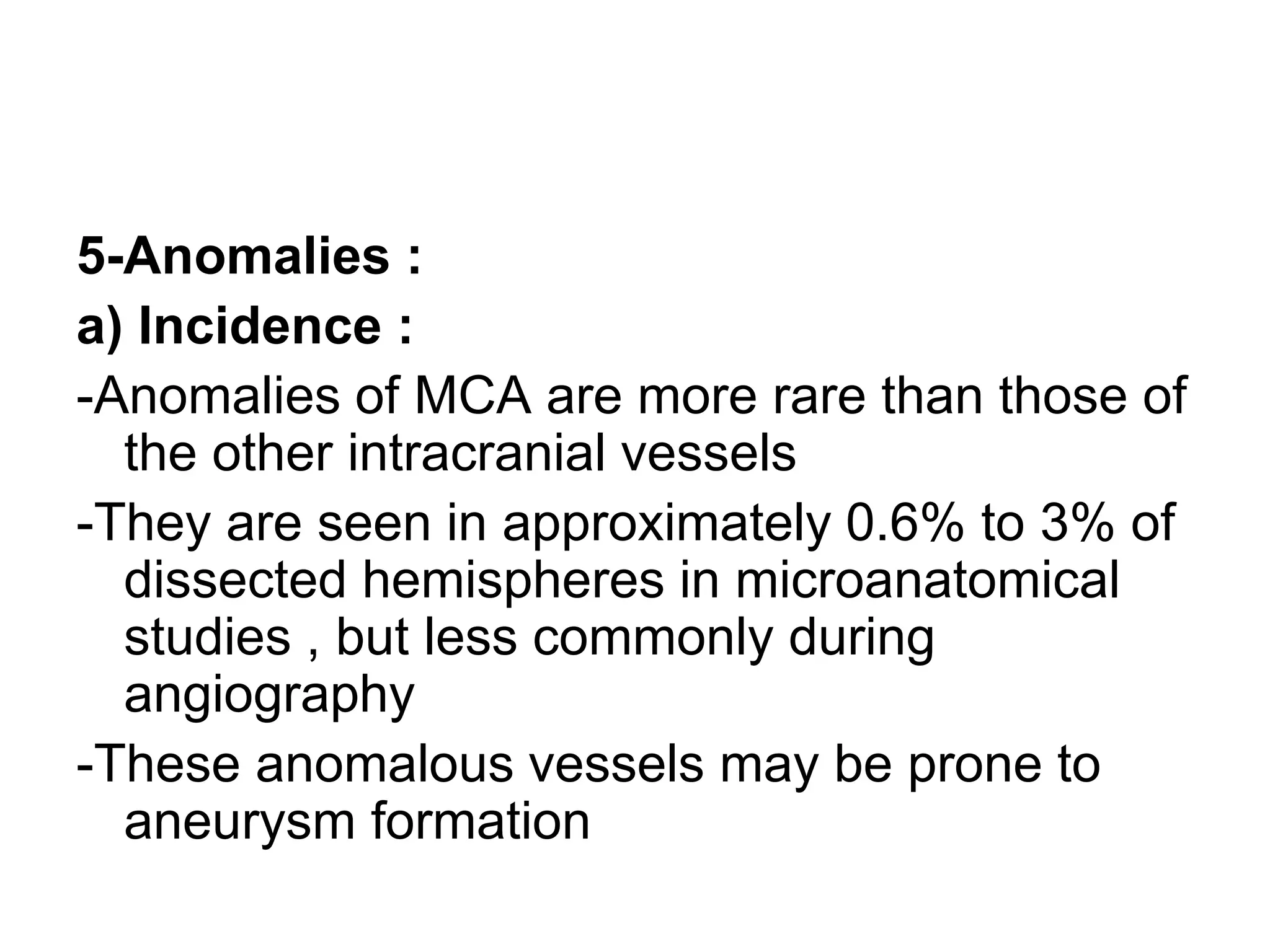 Anatomy of the middle cerebral artery (MCA) | PPT