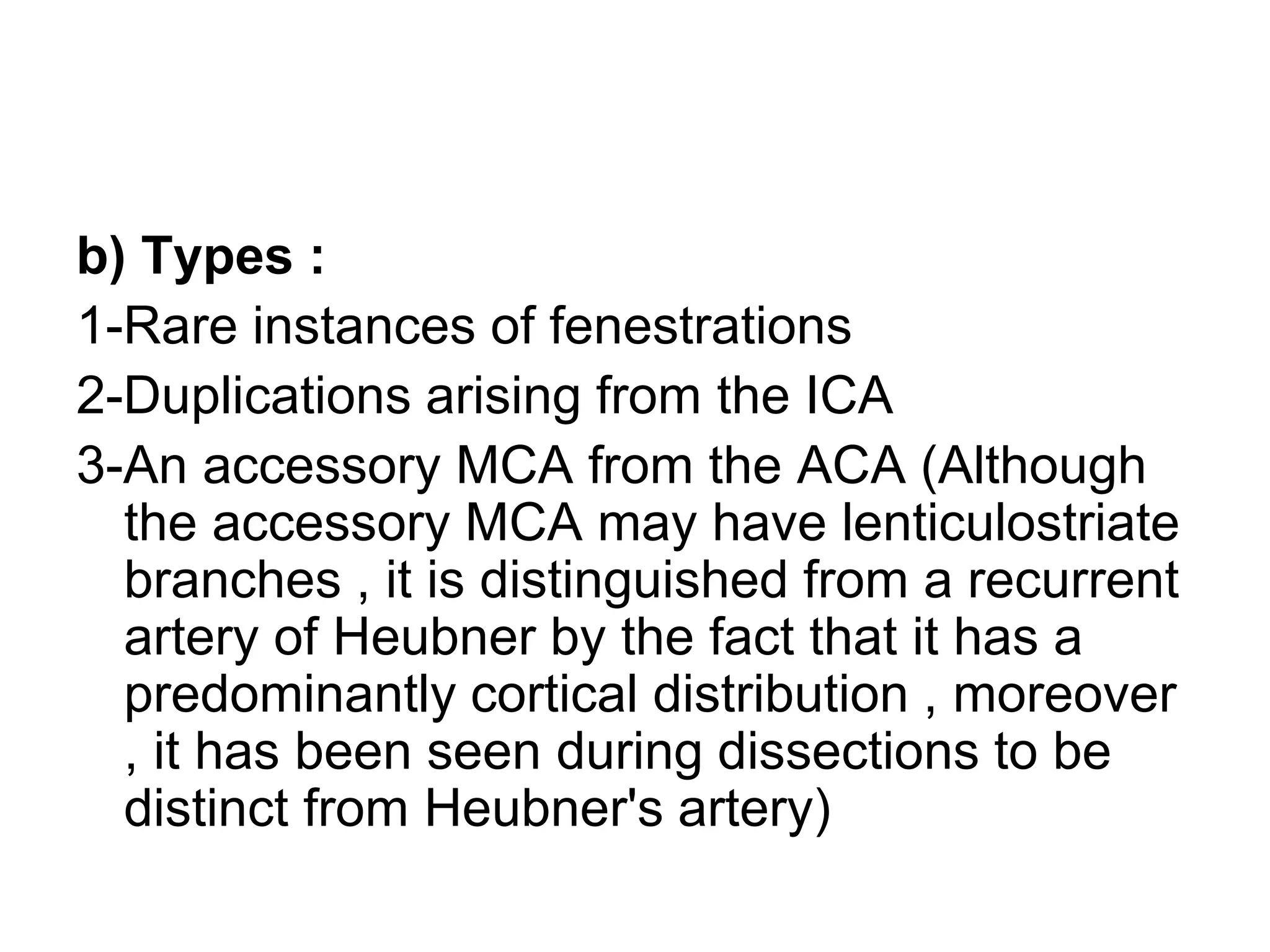 Anatomy of the middle cerebral artery (MCA) | PPT