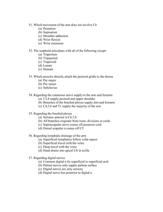 Anatomy mcqs of upper limb | PDF