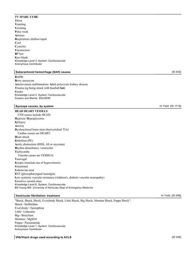 Anatomy mnemonics Guide | PDF