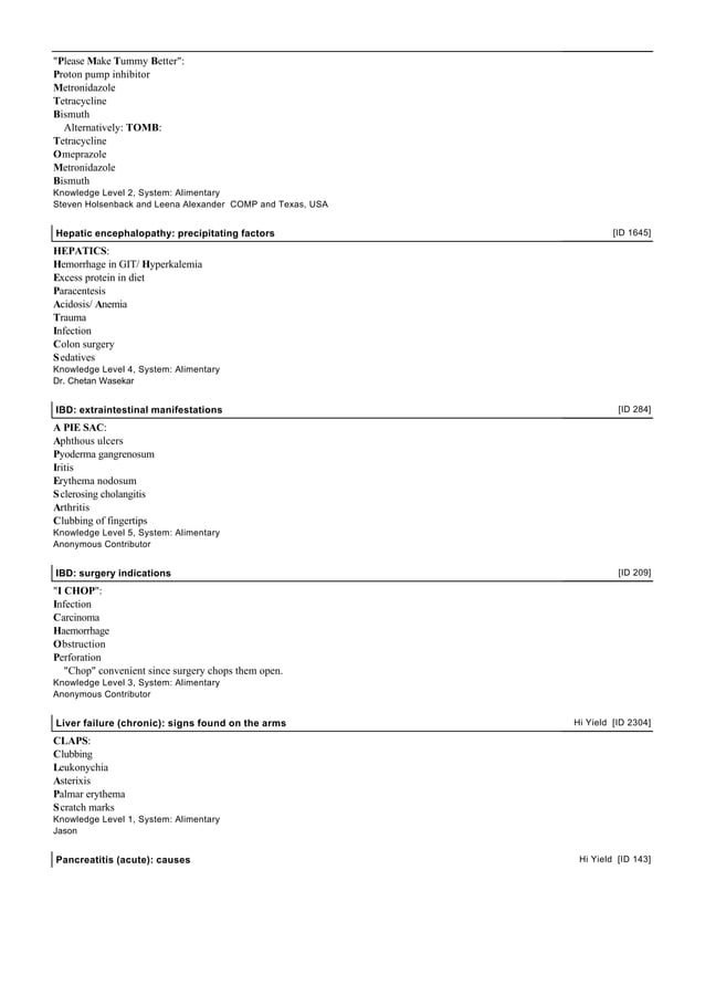 Anatomy mnemonics Guide | PDF