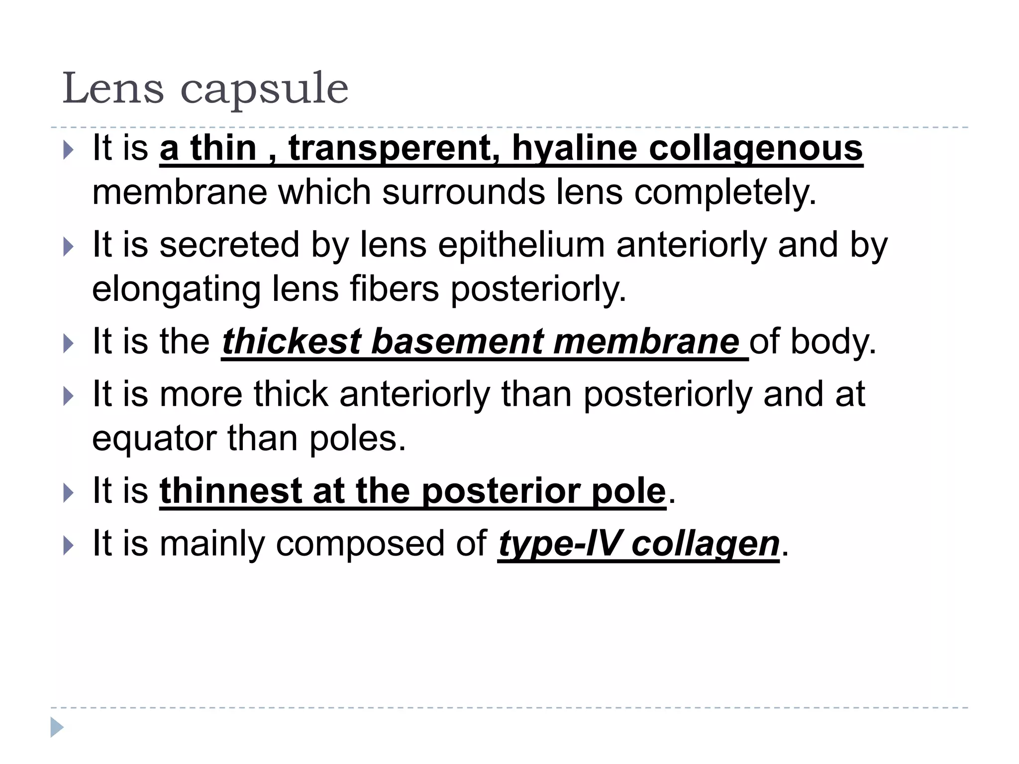 Anatomy and embryology of crystalline lens DrBP | PPTX