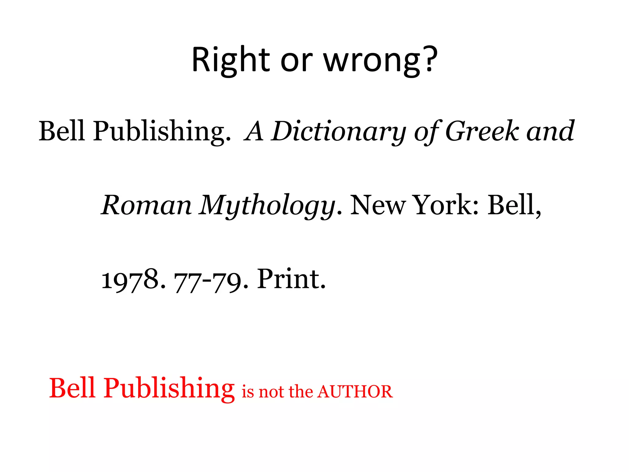 Anatomy of a citation | PPTX | Books and Literature