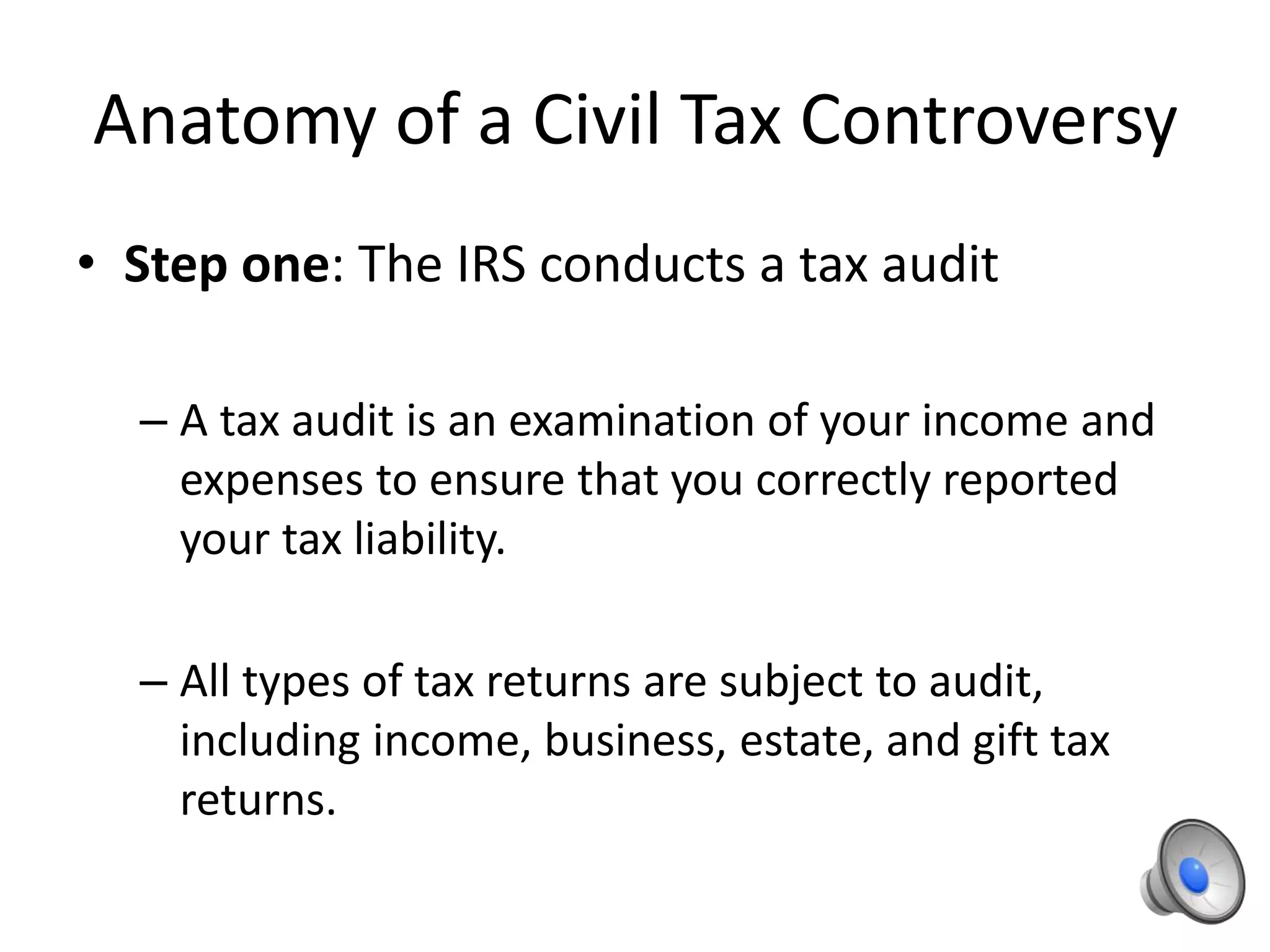 Anatomy of a Civil Tax Controversy | PPTX