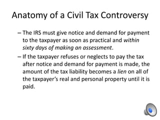 Anatomy of a Civil Tax Controversy | PPTX