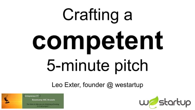 Anatomy of a competent 5-minute pitch | PPTX