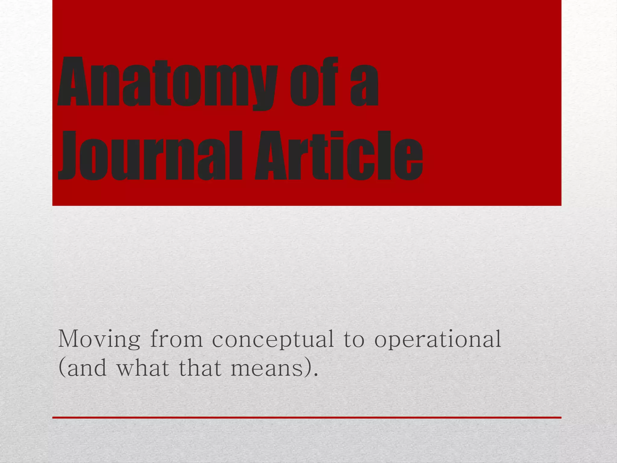 Anatomy of a journal article | PPTX