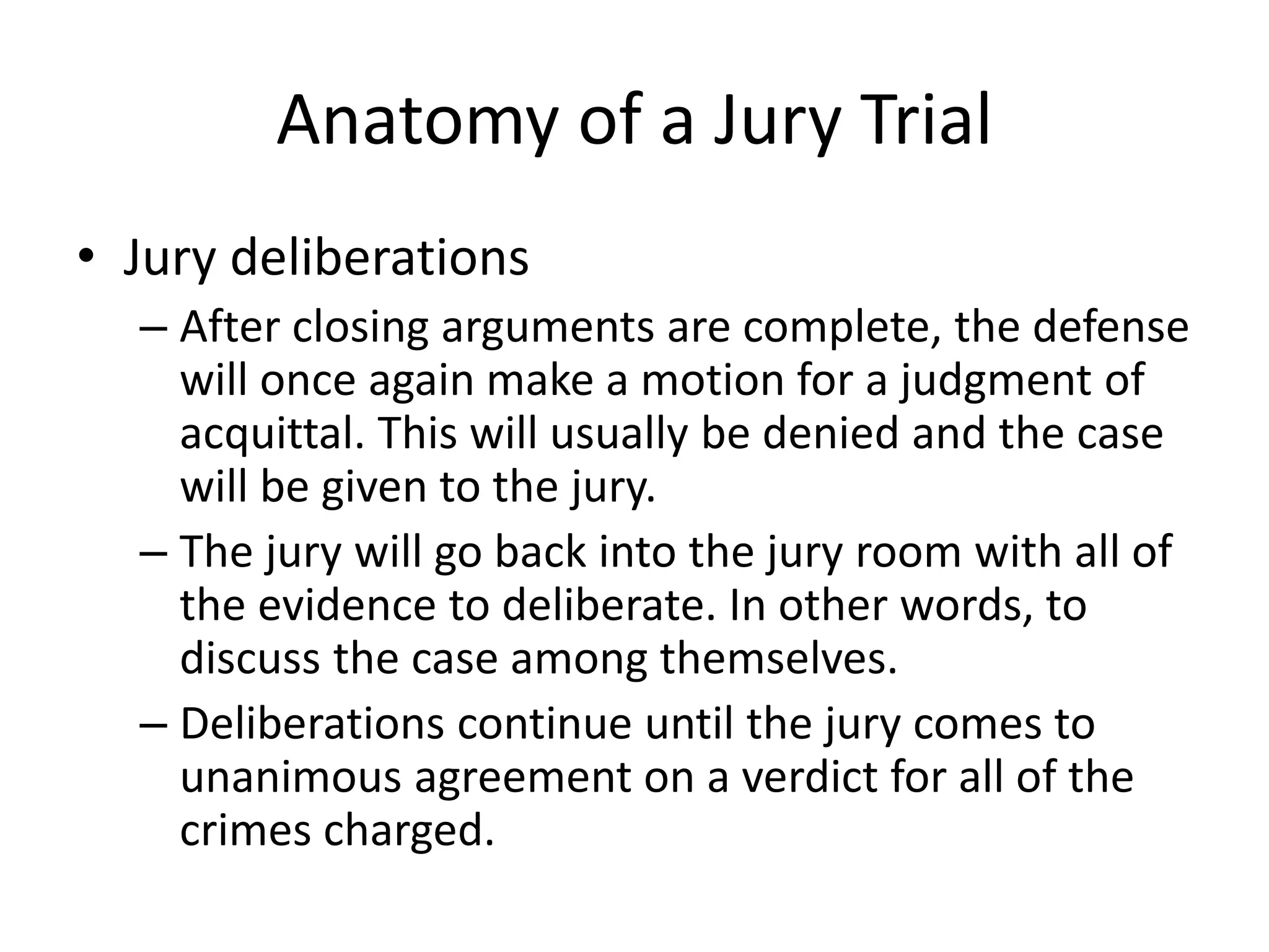 Anatomy of a Jury Trial: The Stages | PPTX