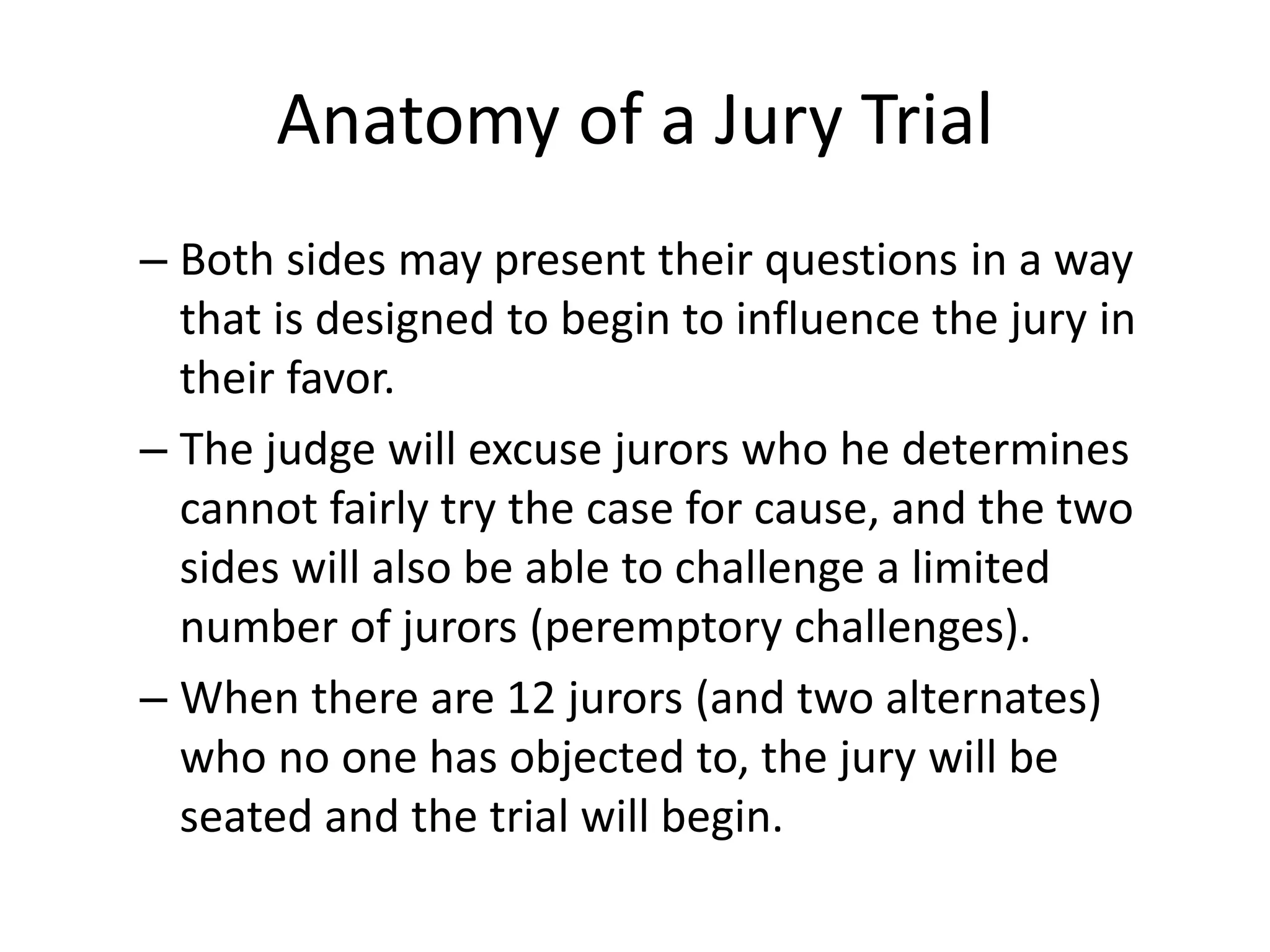 Anatomy of a Jury Trial: The Stages | PPTX