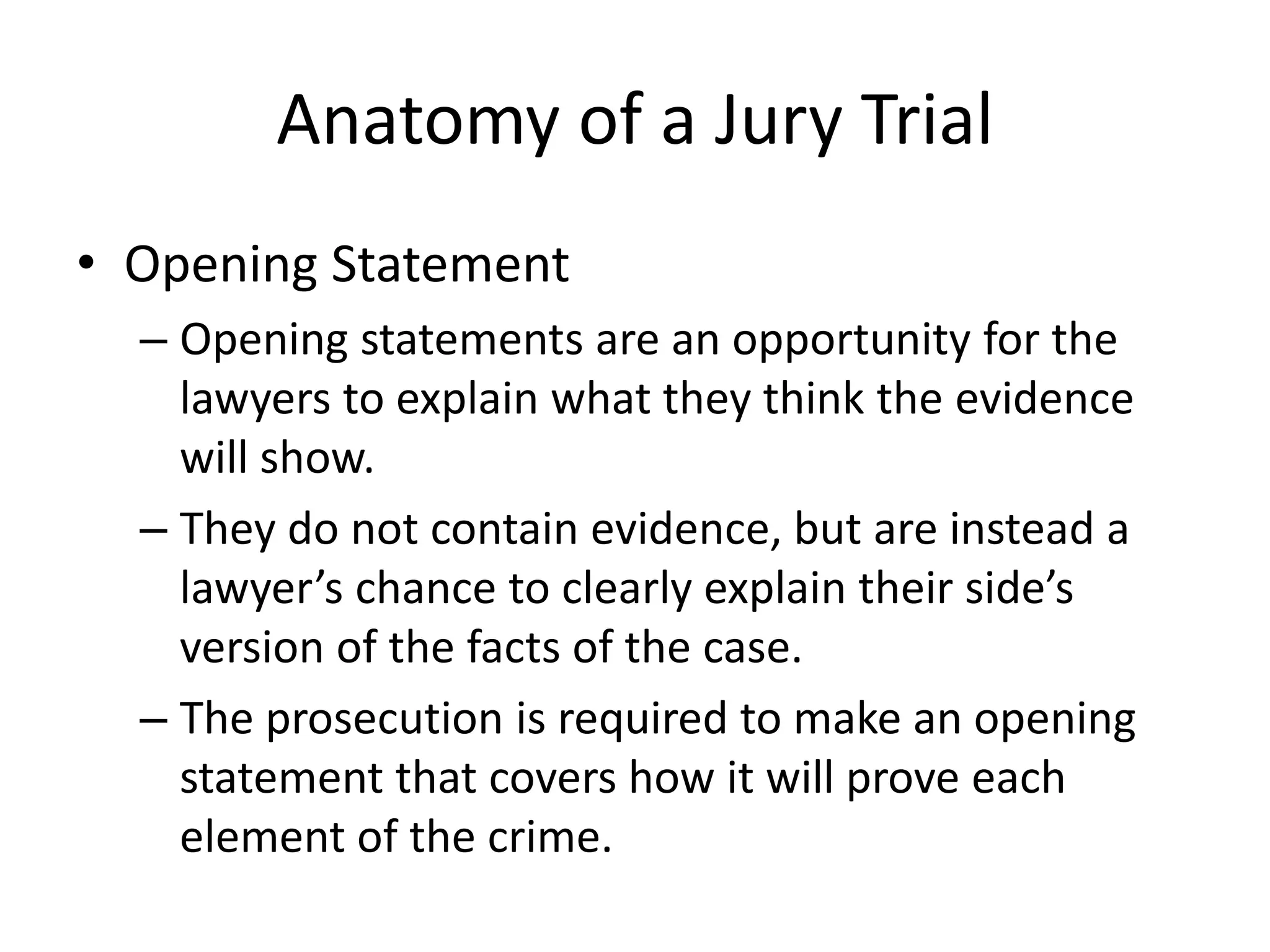 Anatomy of a Jury Trial: The Stages | PPTX