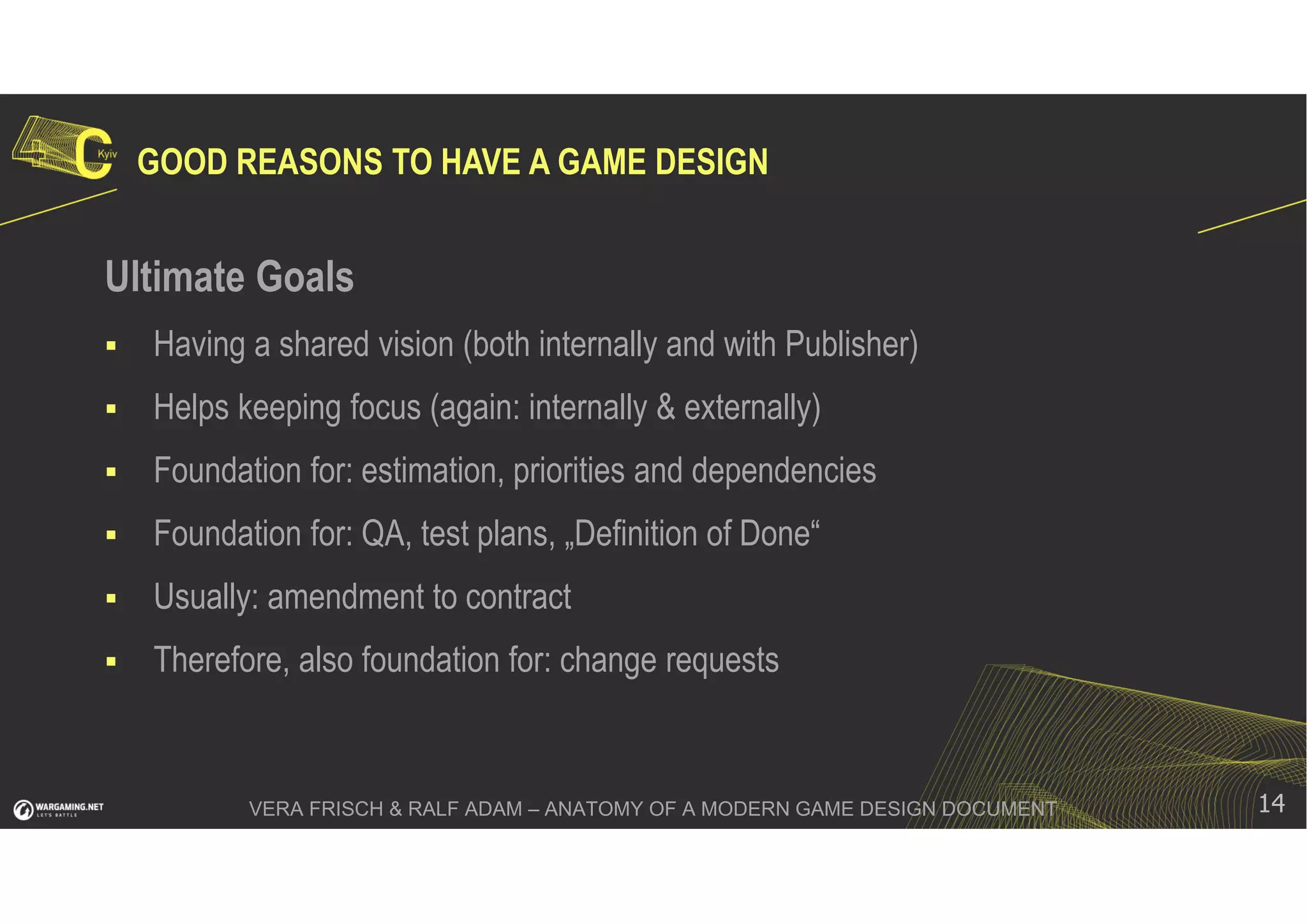 Anatomy of a Modern Game design Document - Ralf Adam, Vera Frisch - 4C ...