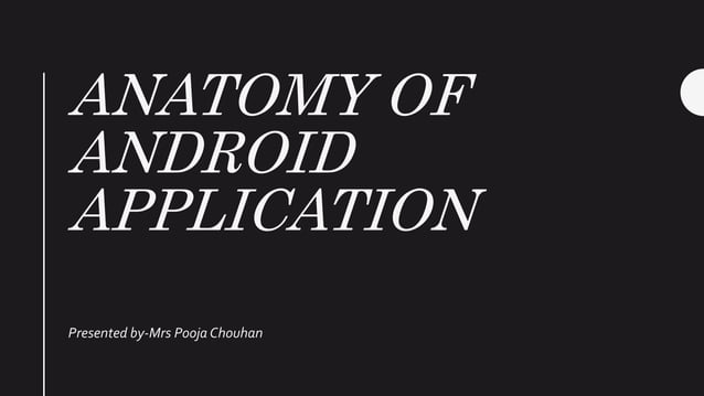 Anatomy of android aplication | PPT