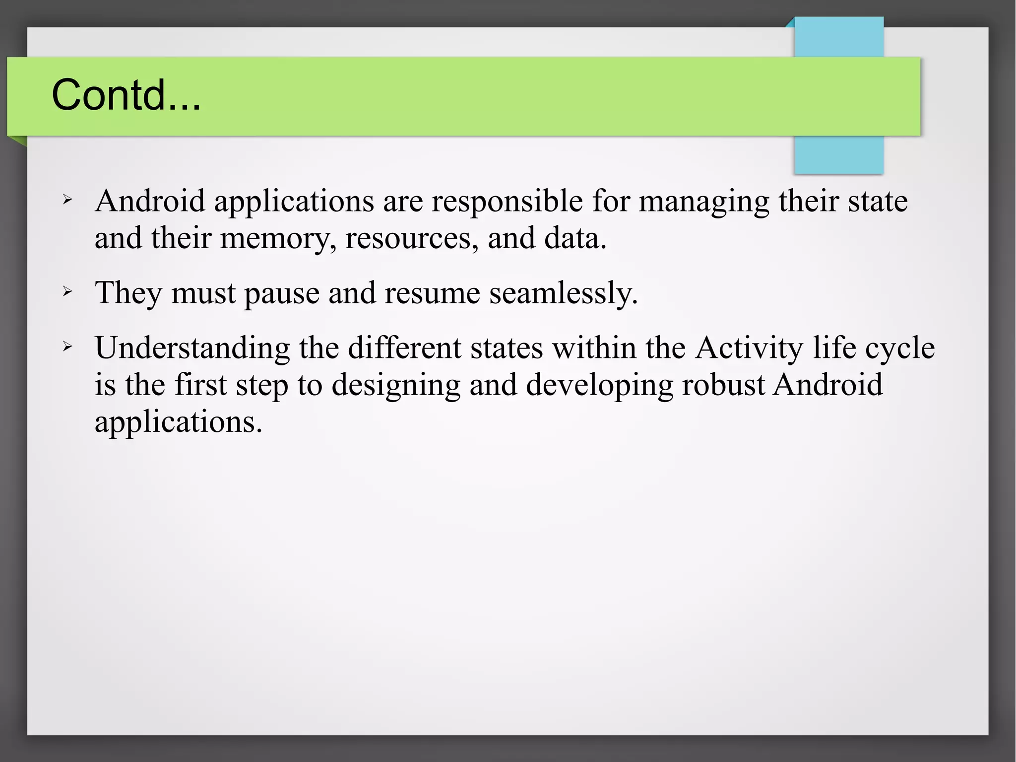 Anatomy of android application | ODP