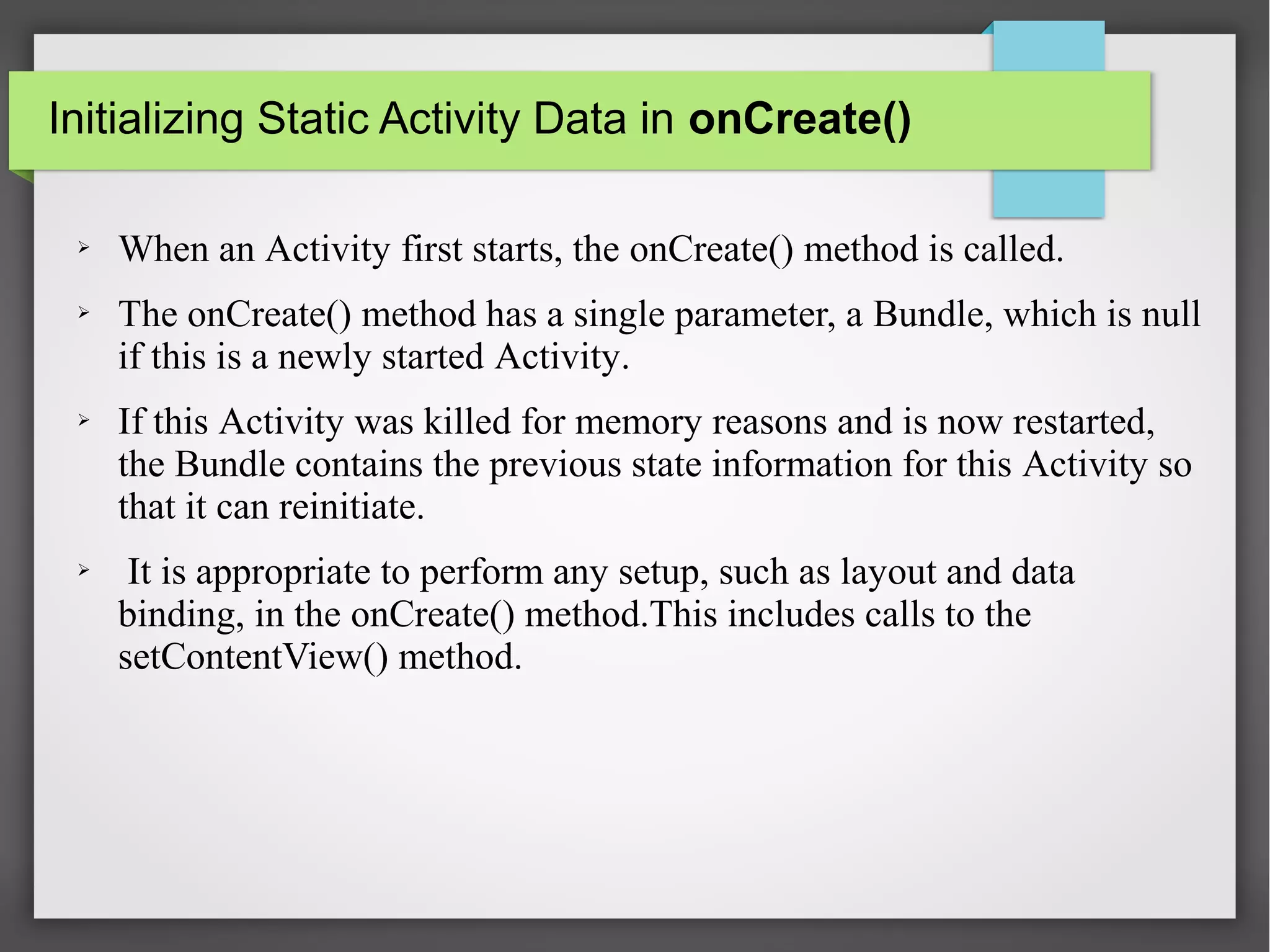 Anatomy of android application | ODP