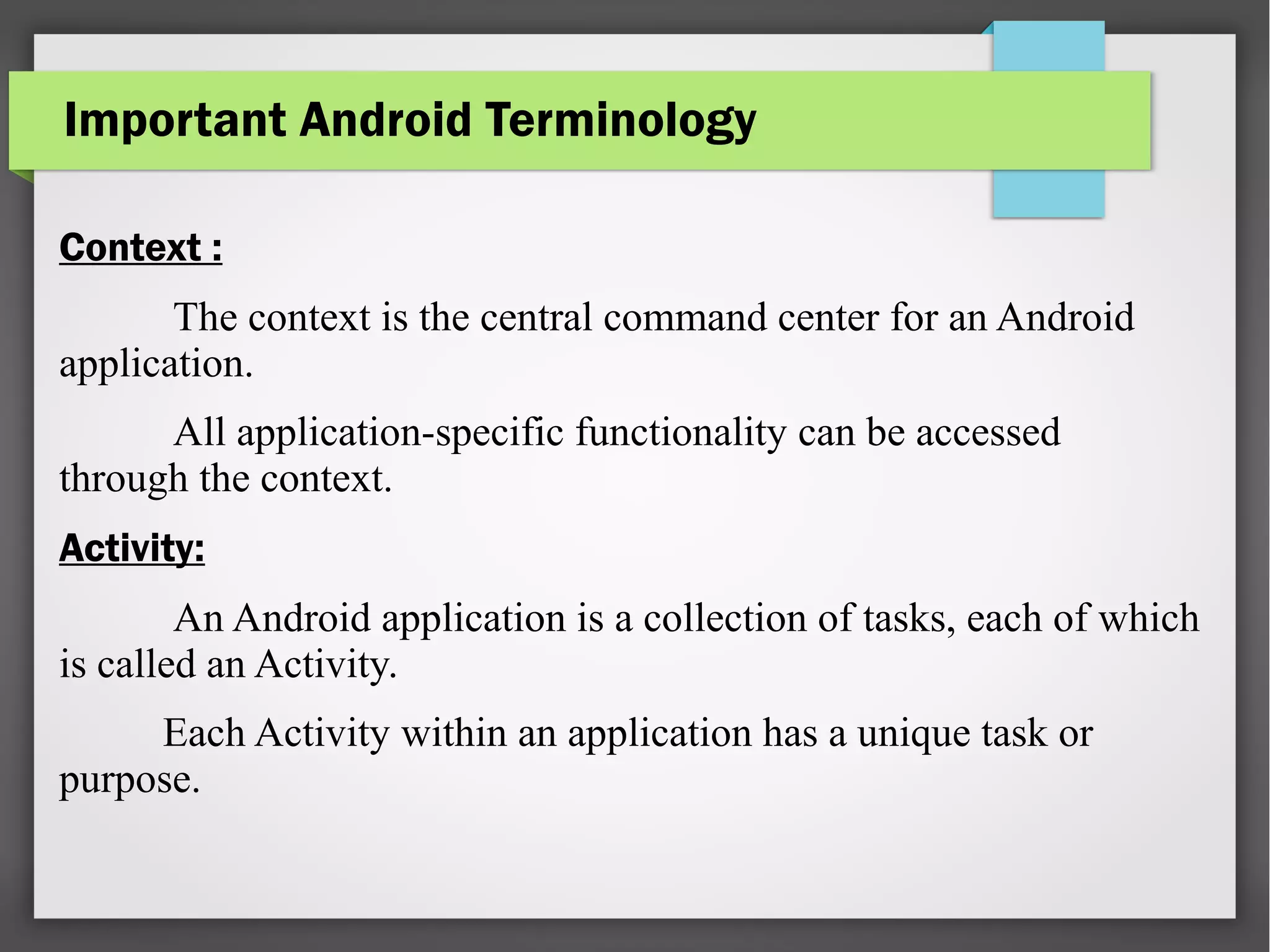 Anatomy of android application | ODP
