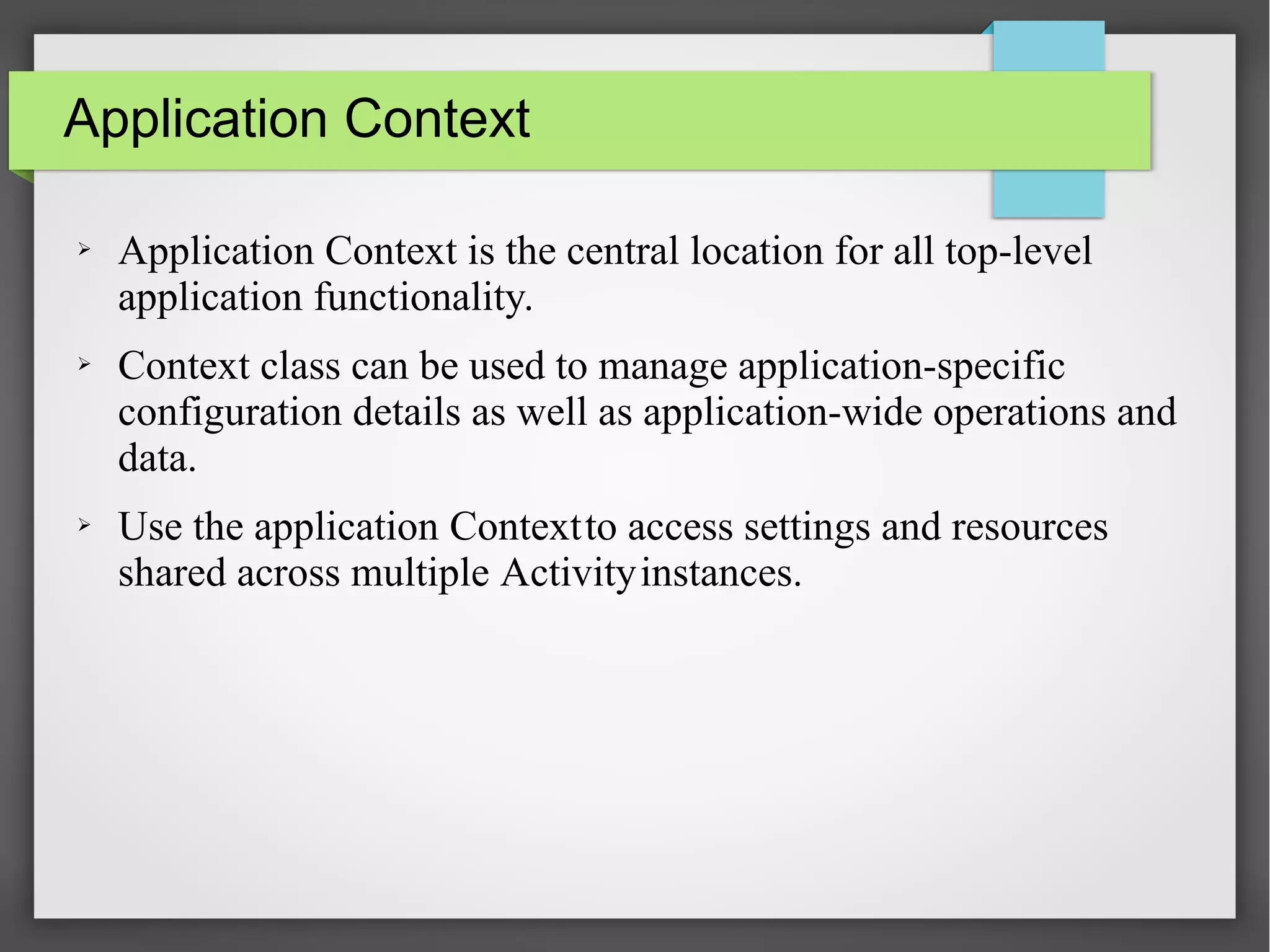 Anatomy of android application | ODP