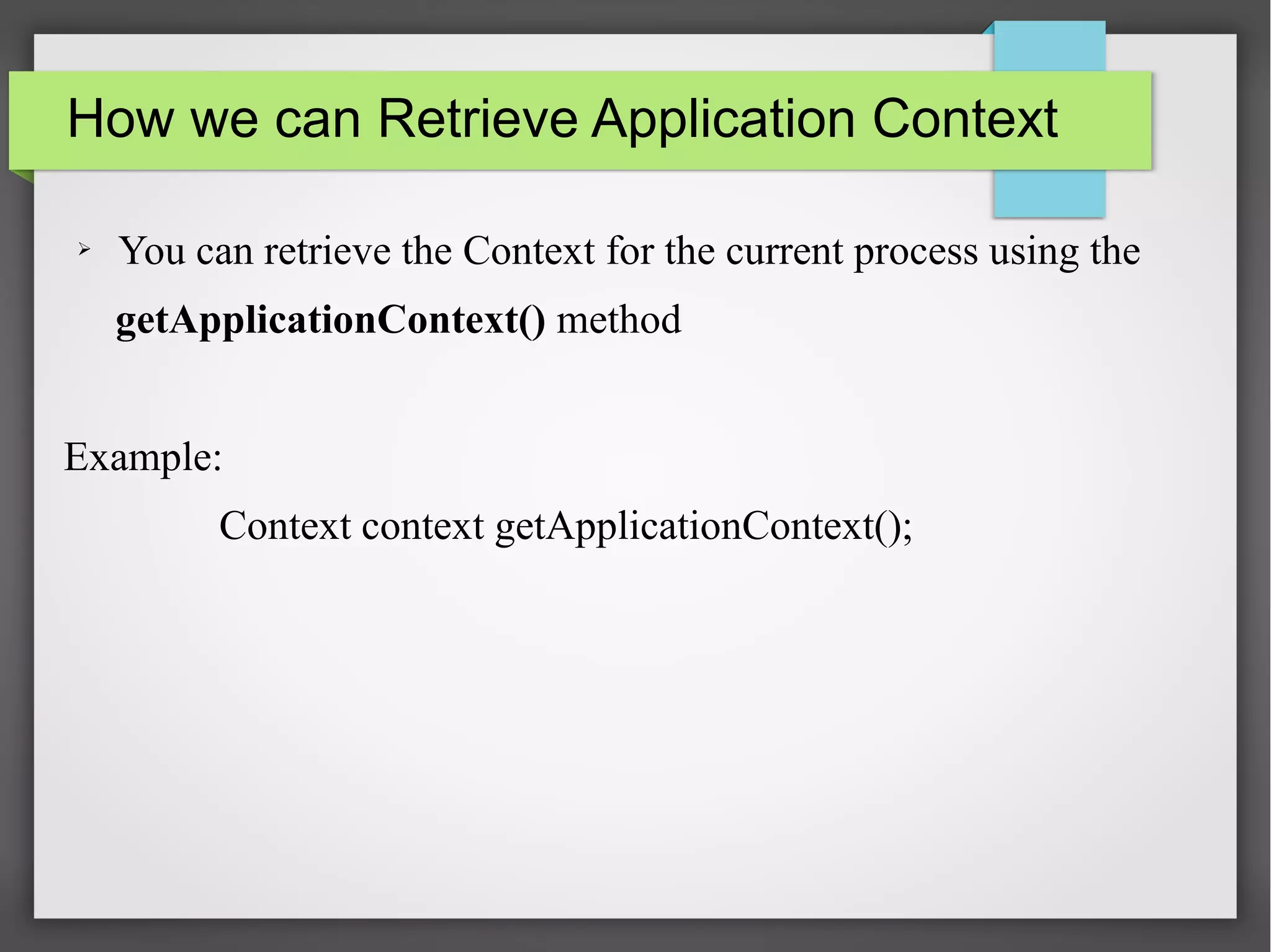 Anatomy of android application | ODP