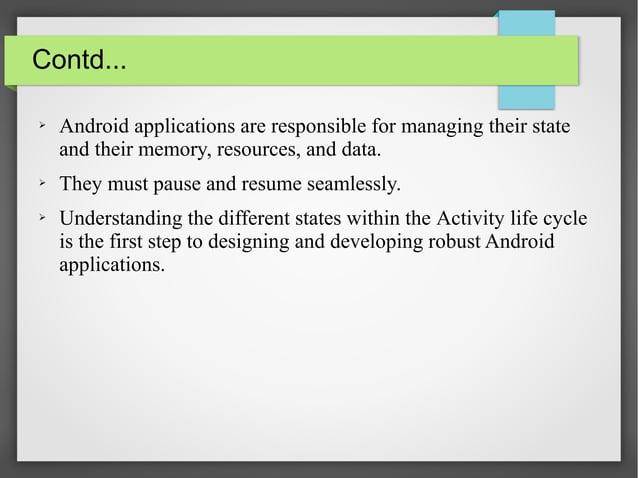 Anatomy of android application | ODP