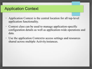 Anatomy of android application | ODP