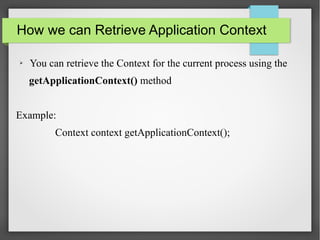 Anatomy of android application | ODP