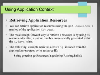 Anatomy of android application | ODP