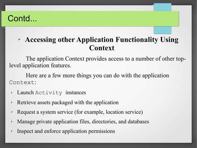 Anatomy of android application | ODP