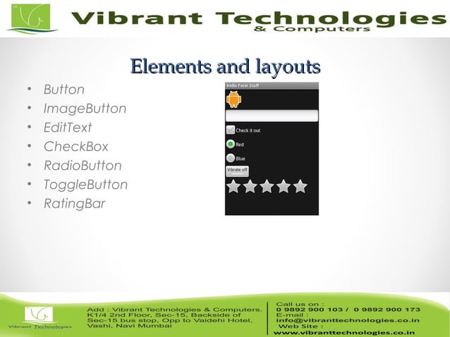 Android - Anatomy of android elements & layouts | PPT