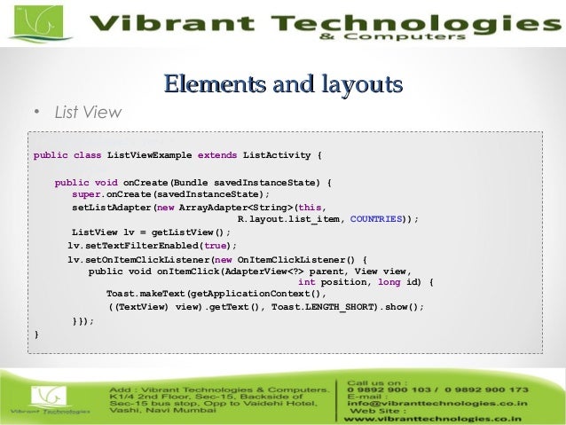 Android - Anatomy of android elements & layouts