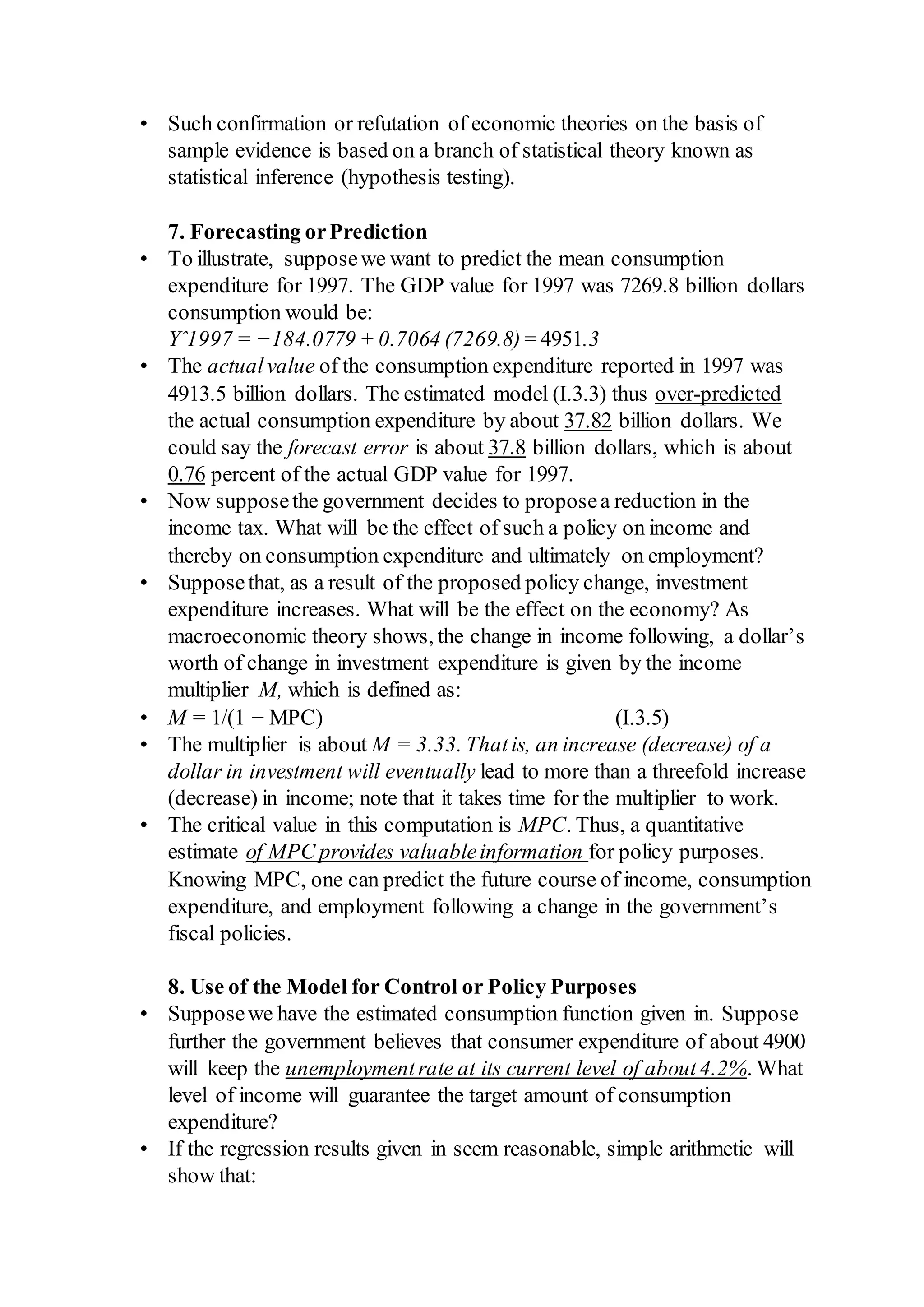 Anatomy Of An Econometric Modelling 1 Docx Economy Business And
