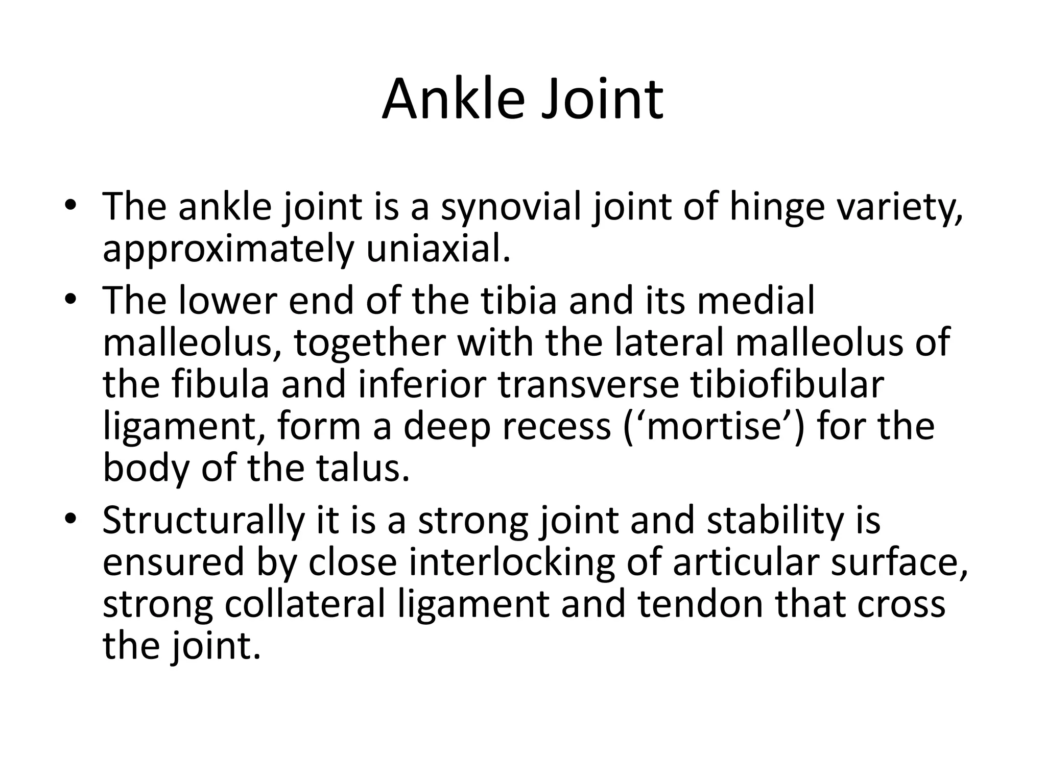 Anatomy of ankle and foot | PPSX