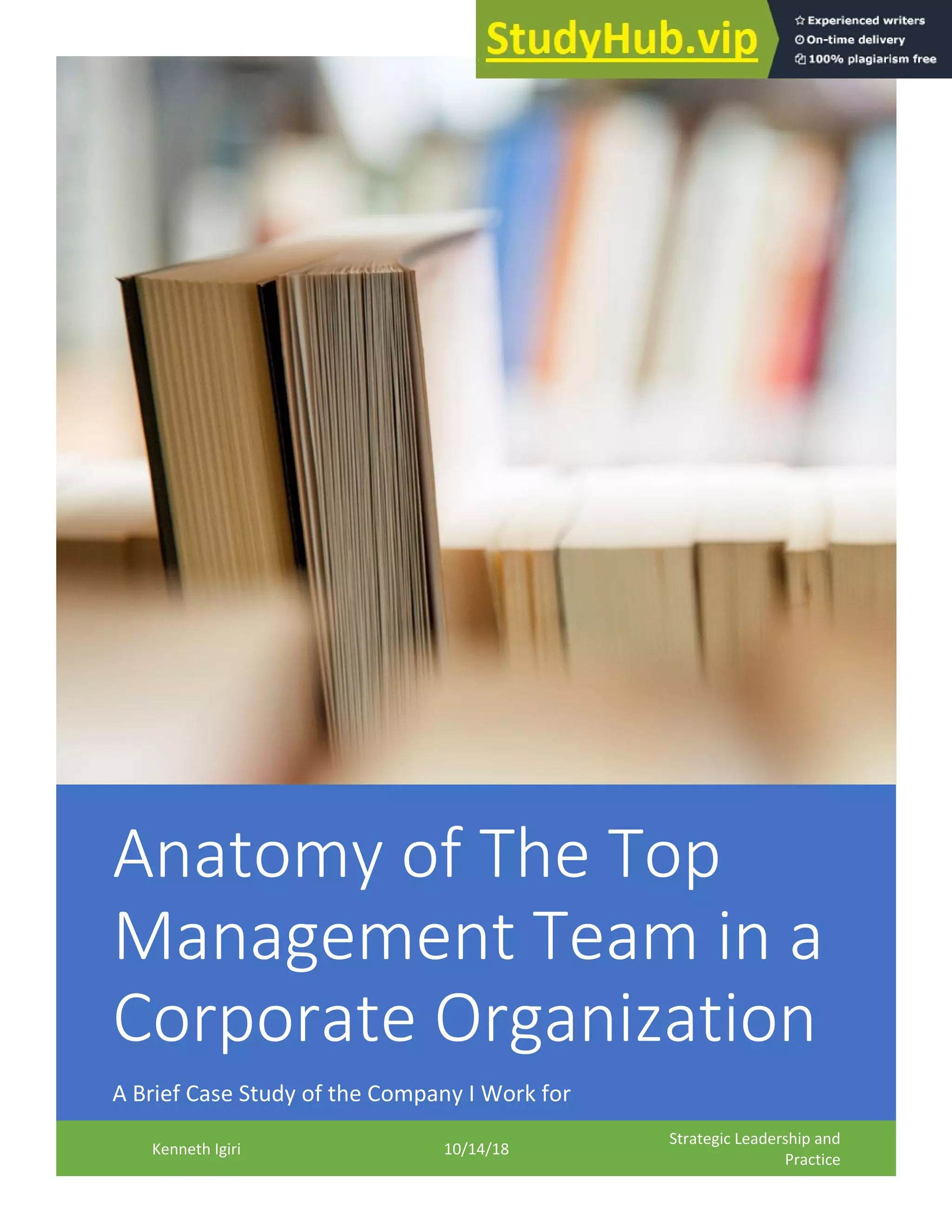 Anatomy Of An Organization S Top Management Team | PDF
