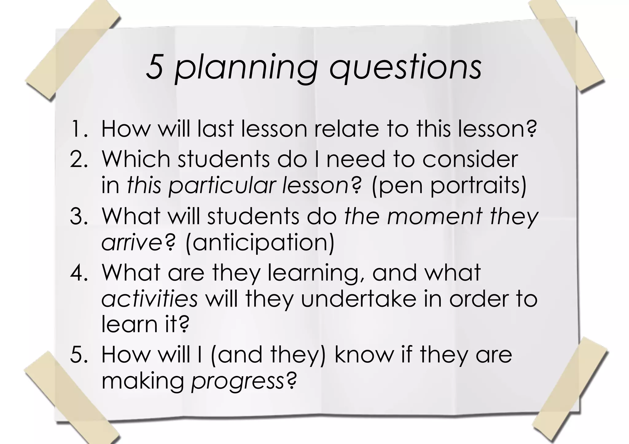 Anatomy of an outstanding lesson | PDF