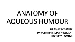 ANATOMY OF AQUEOUS HUMOUR.pptx presentation | PPTX