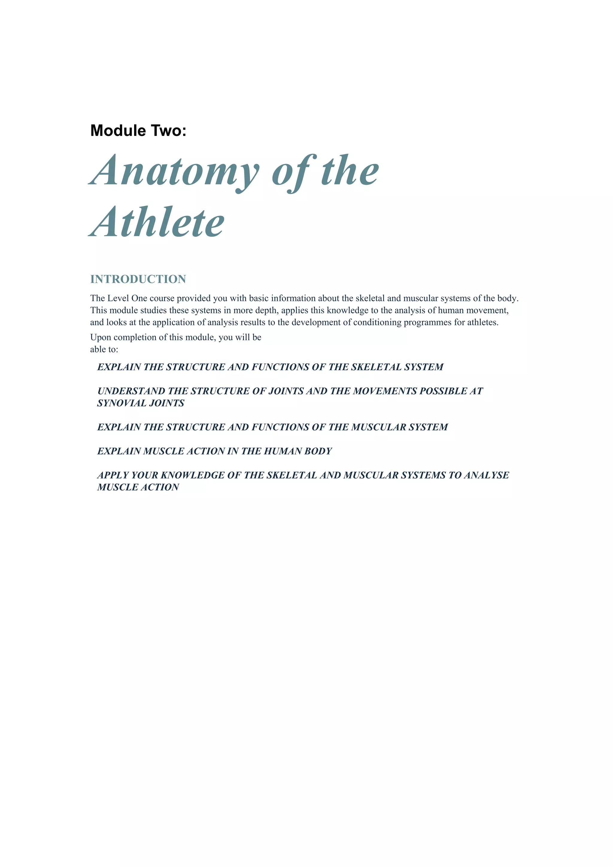 Anatomy of athlete | PDF
