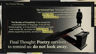 New Critical analysis of W.H. Auden’s poem, "Epitaph on a Tyrant ...