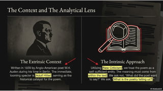 New Critical analysis of W.H. Auden’s poem, "Epitaph on a Tyrant ...