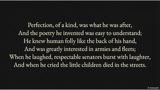 New Critical analysis of W.H. Auden’s poem, "Epitaph on a Tyrant ...