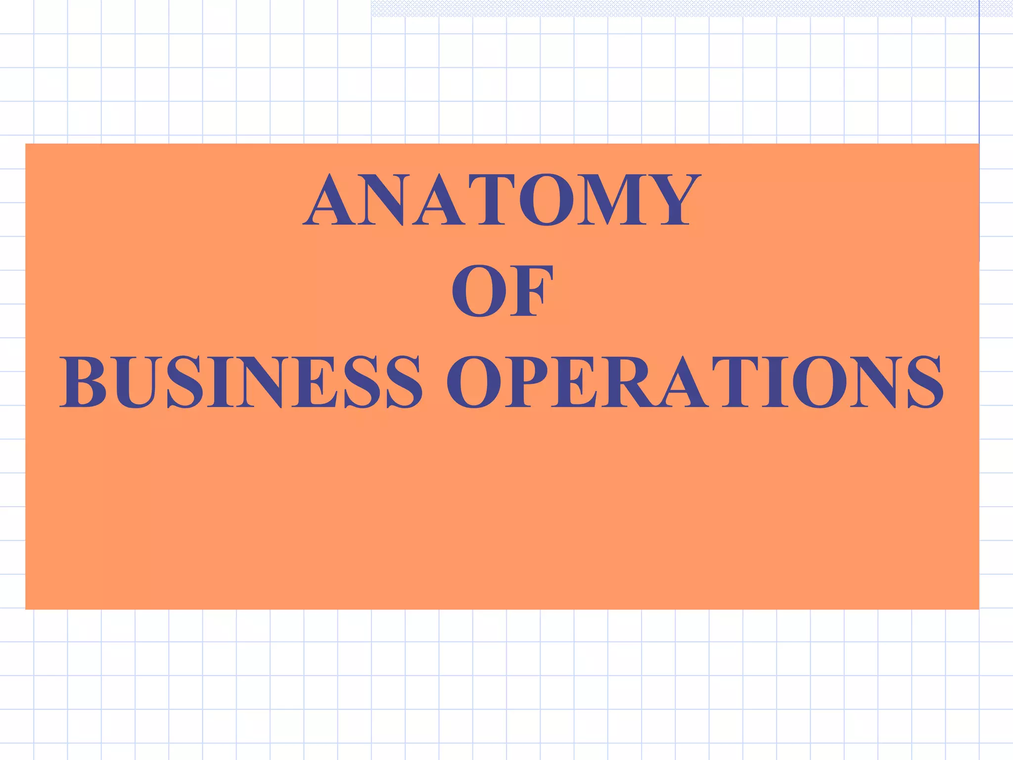 Anatomy of Business Operatrion | PPT