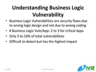 Anatomy of business logic vulnerabilities | PPTX