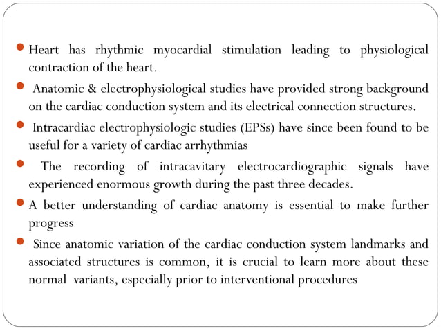 Anatomy of cardiac structures & conducting system in | PPT