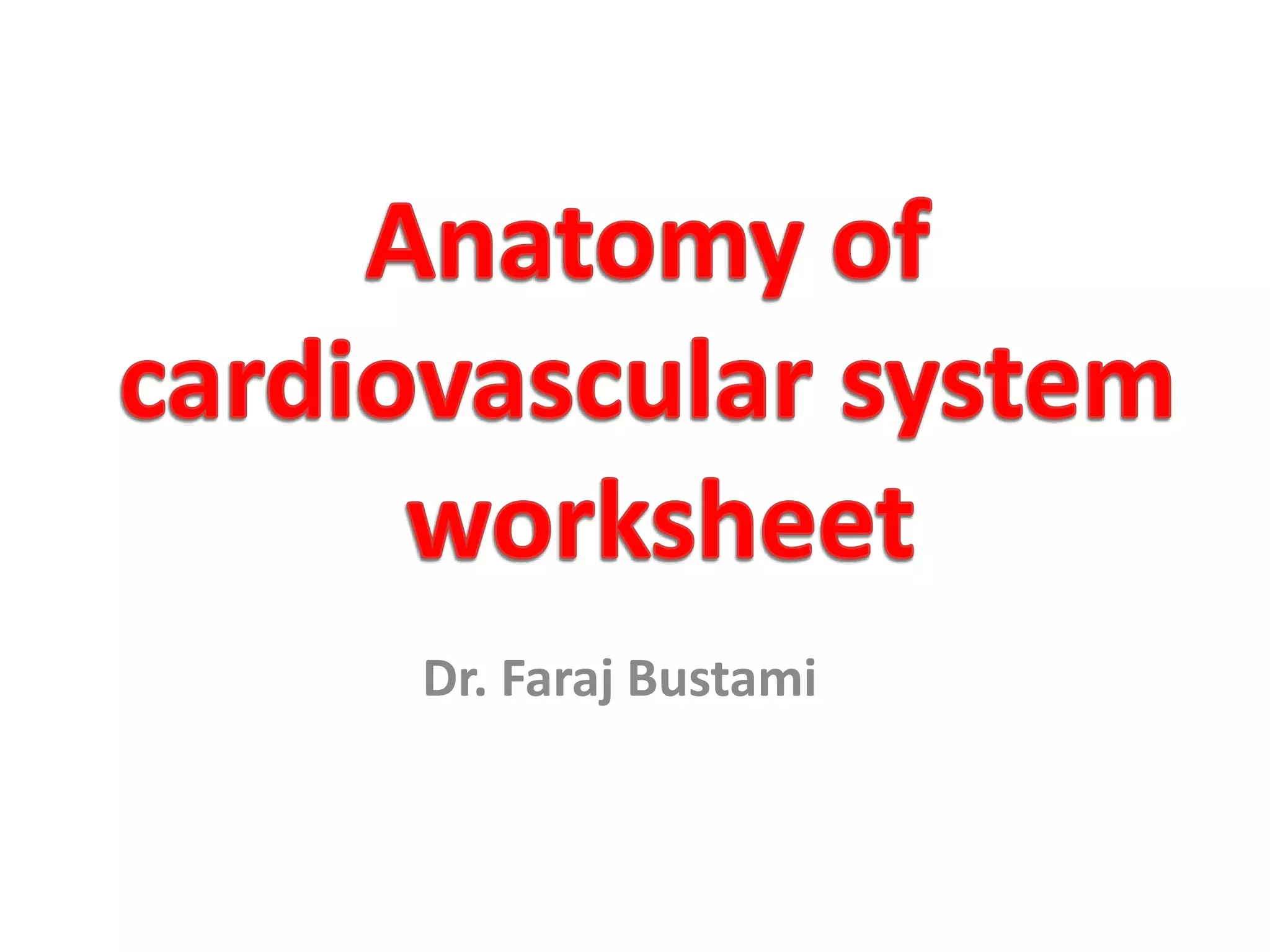 Anatomy pictures of cardiovascular system worksheet | PPT